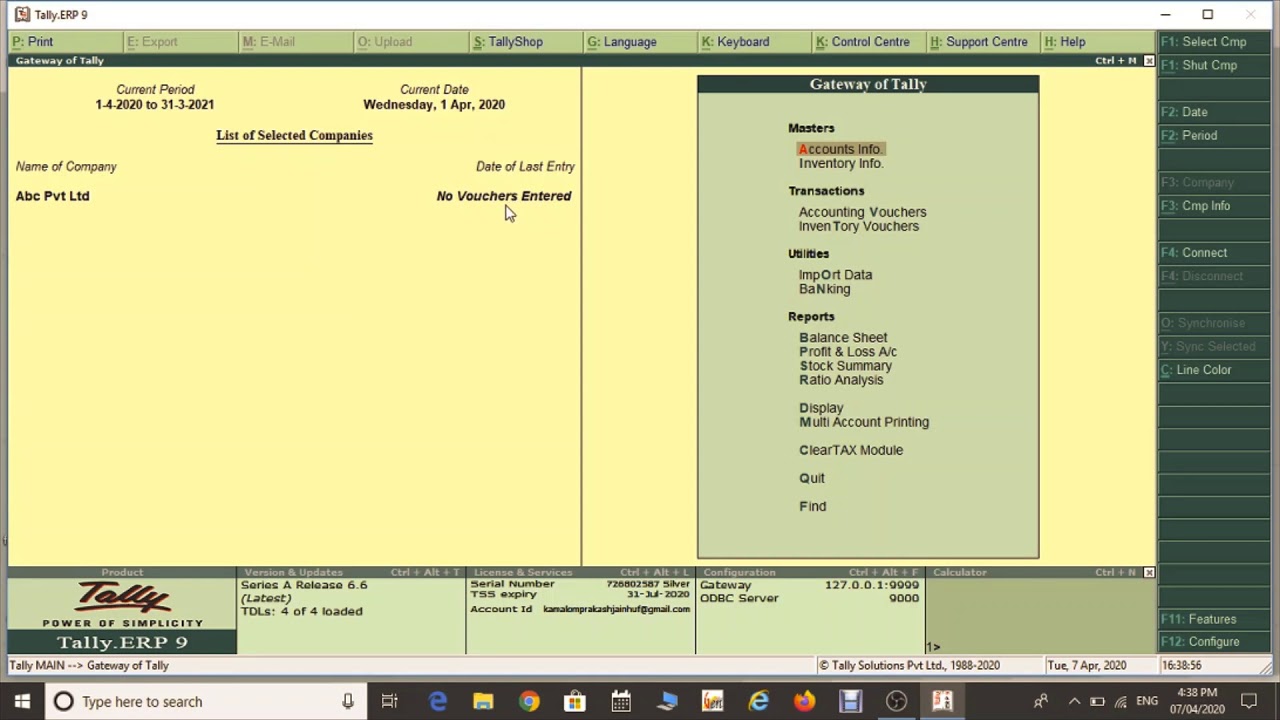 Chapter 1 How To Create New Company With Two Address In Tally Erp 9 Chapter 1 How To Create New Company With Two Address In Tally Erp 9