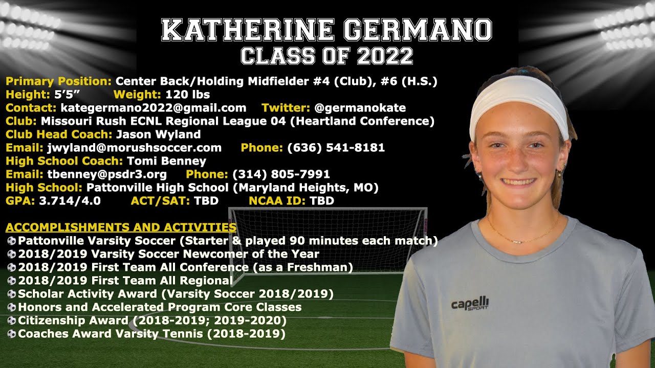 Kate Germano - Soccer Recruitment Video (Class of 2022) - YouTube