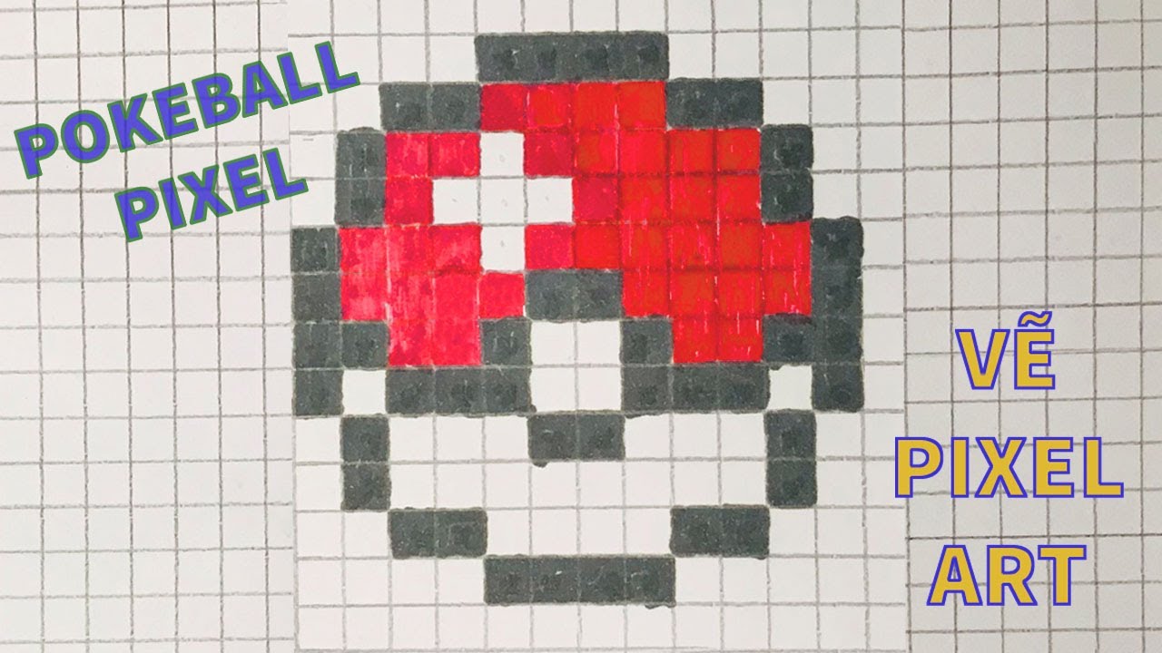 Vẽ Pokeball theo kiểu Pixel Art | Vẽ Pixel Art | Vẽ tranh cute - YouTube