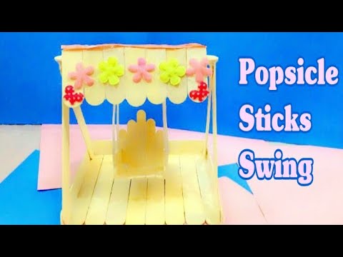 Popsicle stick crafts | How to make Popsicle stick swing - YouTube