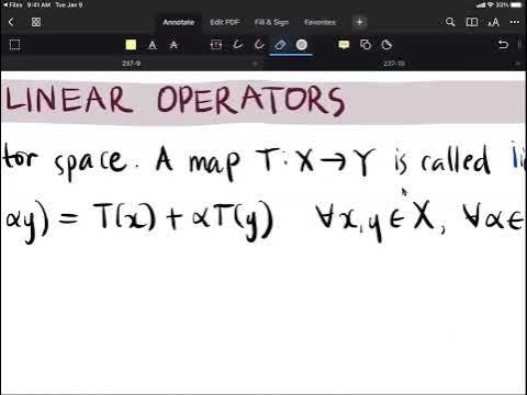 UPB Math 237 LEC7B Bounded Linear Operators - YouTube