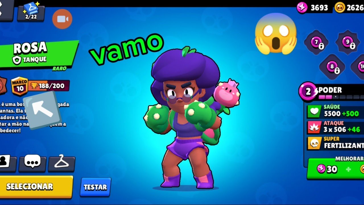 BRAWL STARS peguei marco 10 com a rosa - YouTube