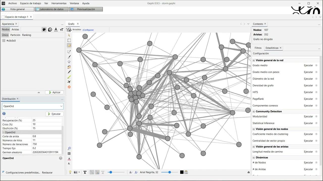 Gephi: aplicación de layouts | 7/8 | UPV - YouTube