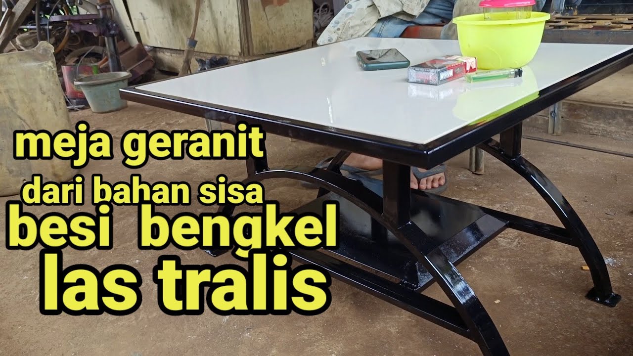MEMBUAT MEJA BAHAN BESI HOLLOW SISA DAN GERANIT - YouTube