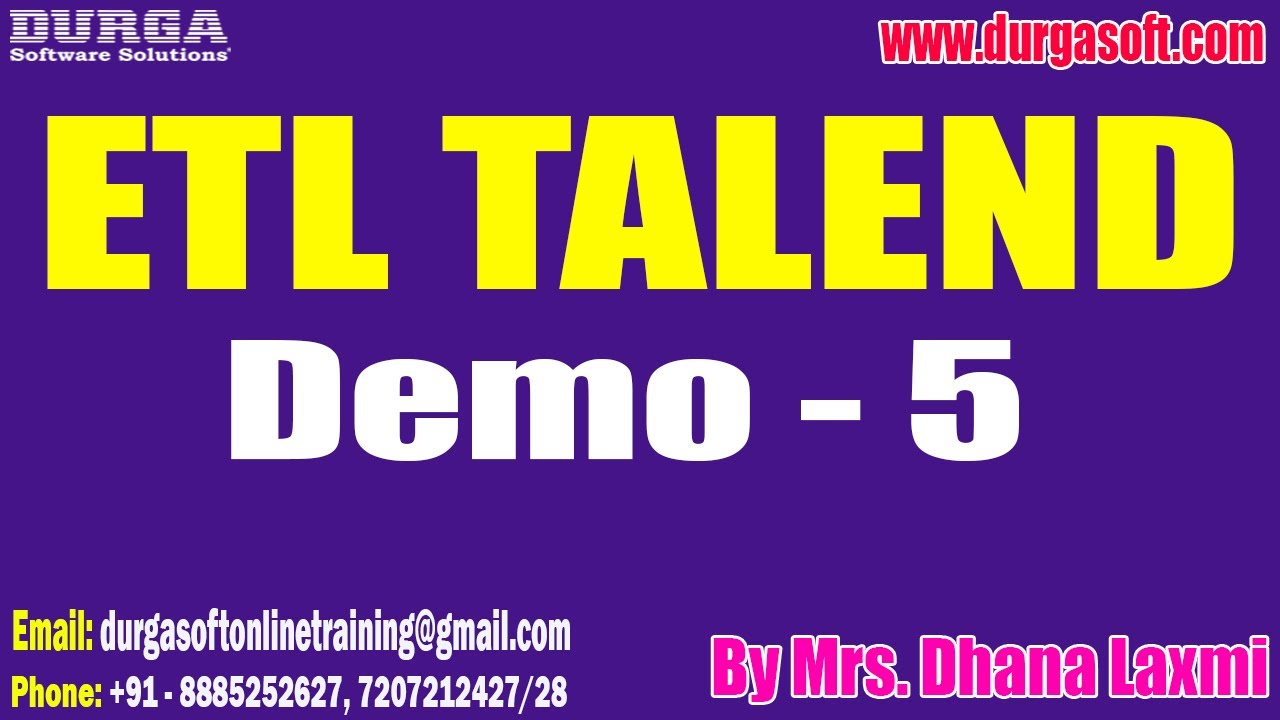 ETL TALEND tutorials || Demo - 5 || by Mrs. Dhana Laxmi On 06-09-2023 ...