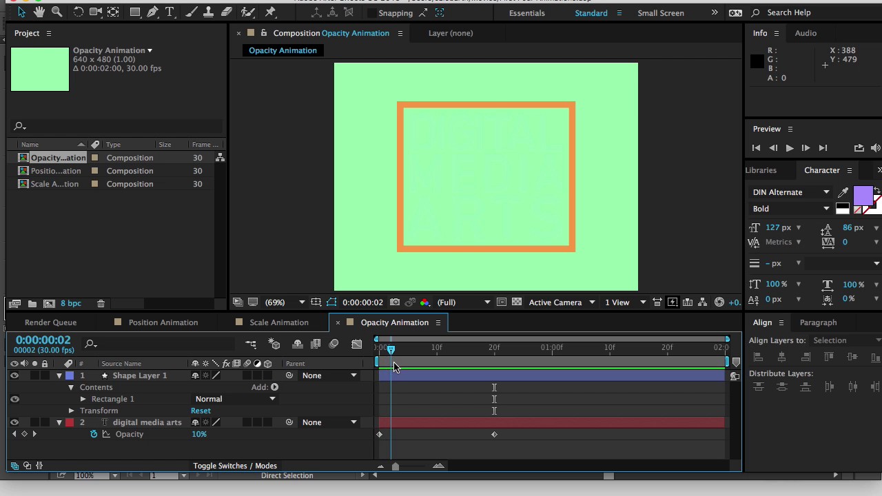 Opacity Animation - After Efffects - YouTube