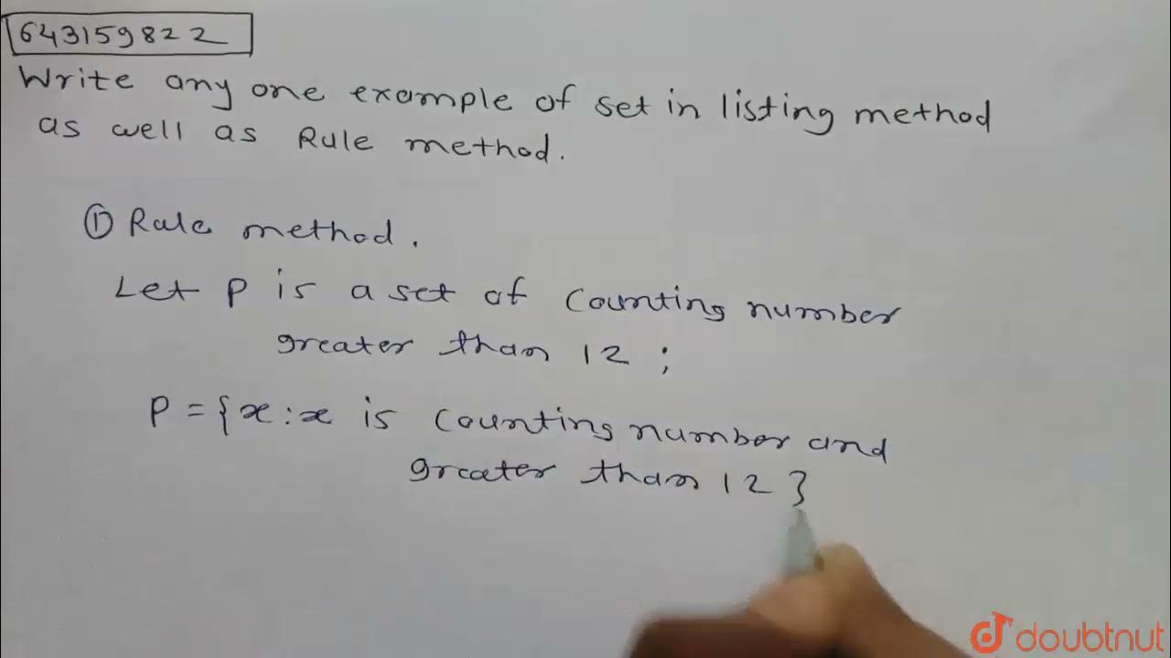 Write any one example of set in Listing method as well as Rule method ...