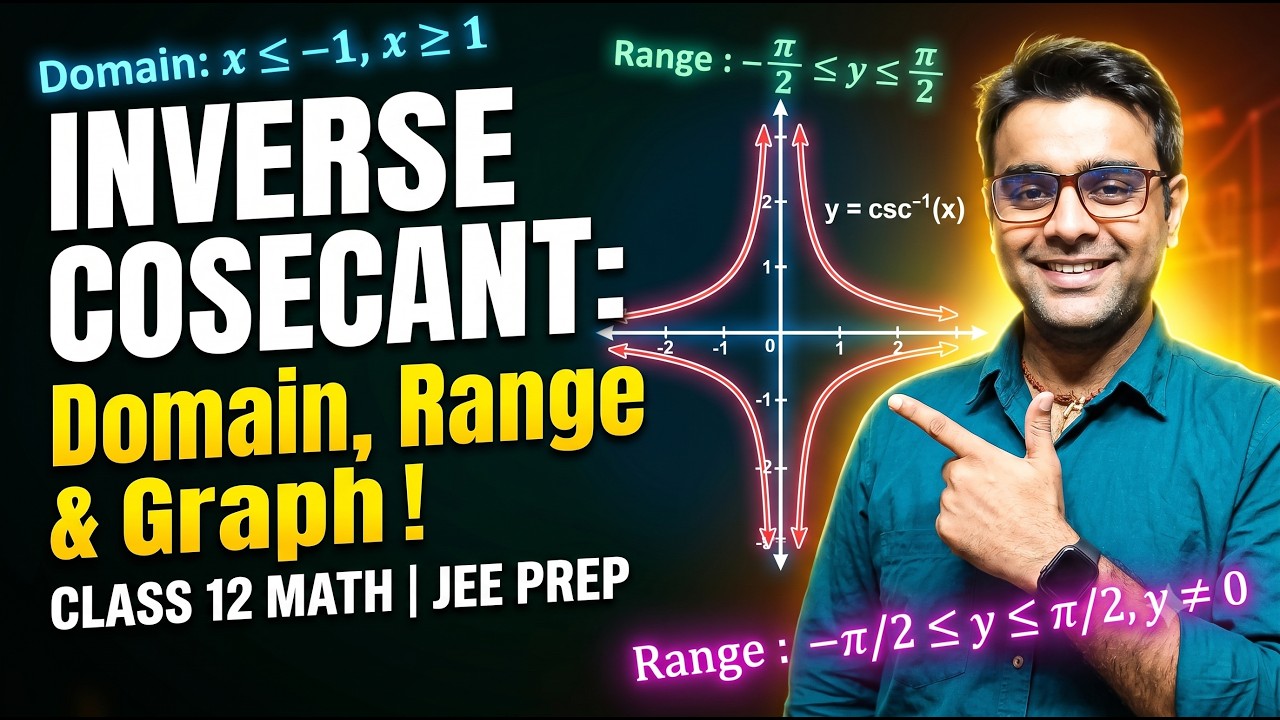 Graph, Domain & Range of Inverse cosecant Function | CBSE Class 12 ...