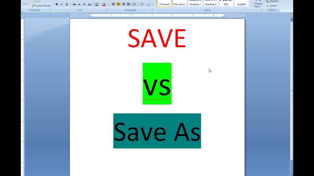 Save vs Save As - YouTube