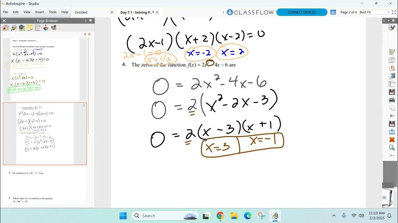 A2B February 3rd - Unit 7.1 - Solving Polynomial Equations - YouTube