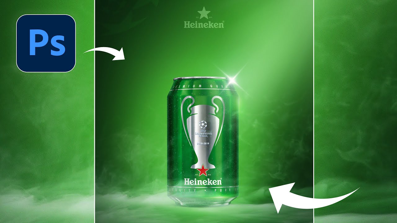 Heineken Beer Manipulation Design Tutorial in Photoshop (Full ...