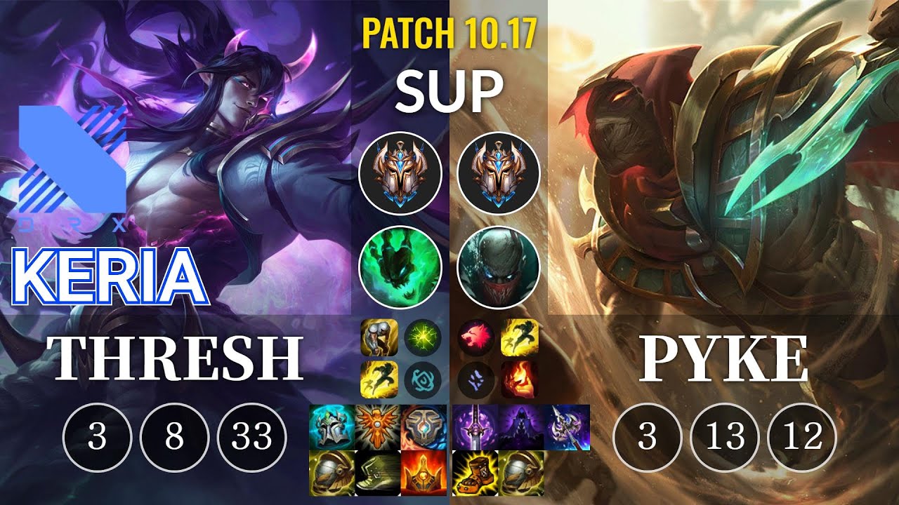 DRX Keria Thresh vs Pyke Sup - KR Patch 10.17 - YouTube