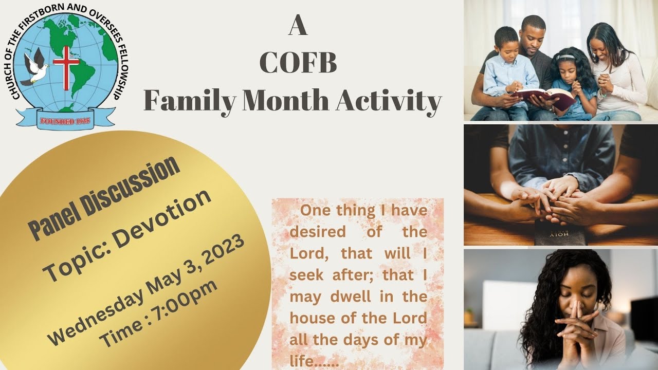 COFB Family Month Activities - YouTube