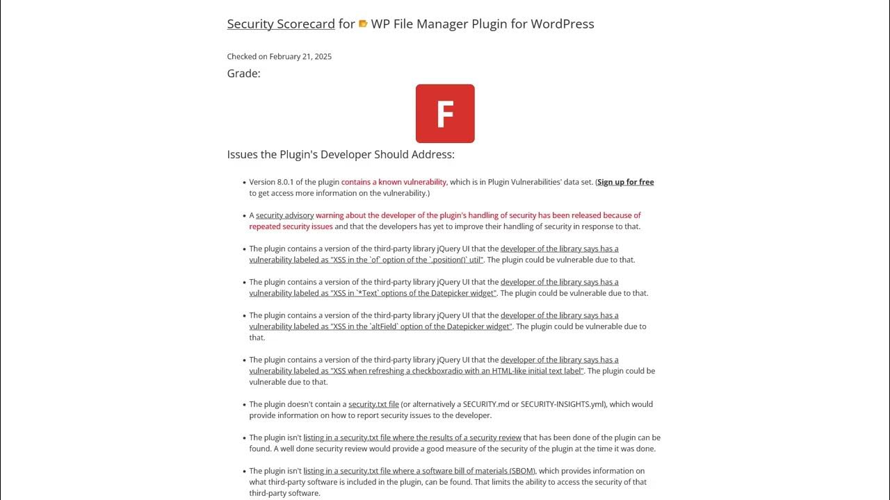 Popular WordPress File Manager Plugins Contain Vulnerable jQuery UI Library - YouTube