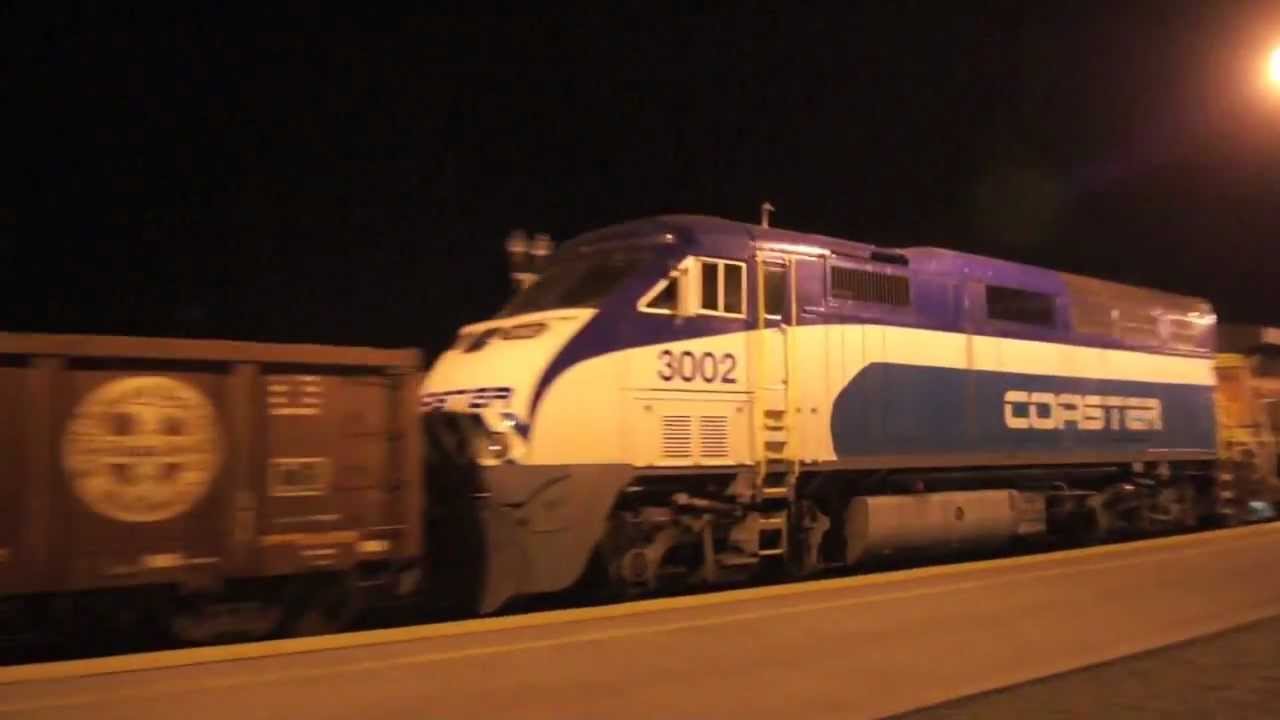 Coaster 3002 On BNSF's M RICBAR, Hanford, CA, 7/9/12 - YouTube