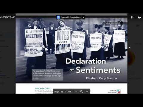 "Declarations of Sentiments" audio a public document by Elizabeth Cady ...