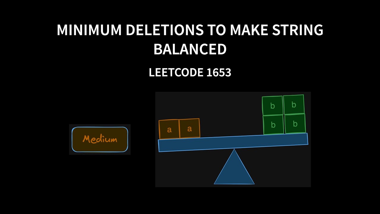Minimum Deletions To Make String Balanced Leetcode 1653 Java Youtube 3581