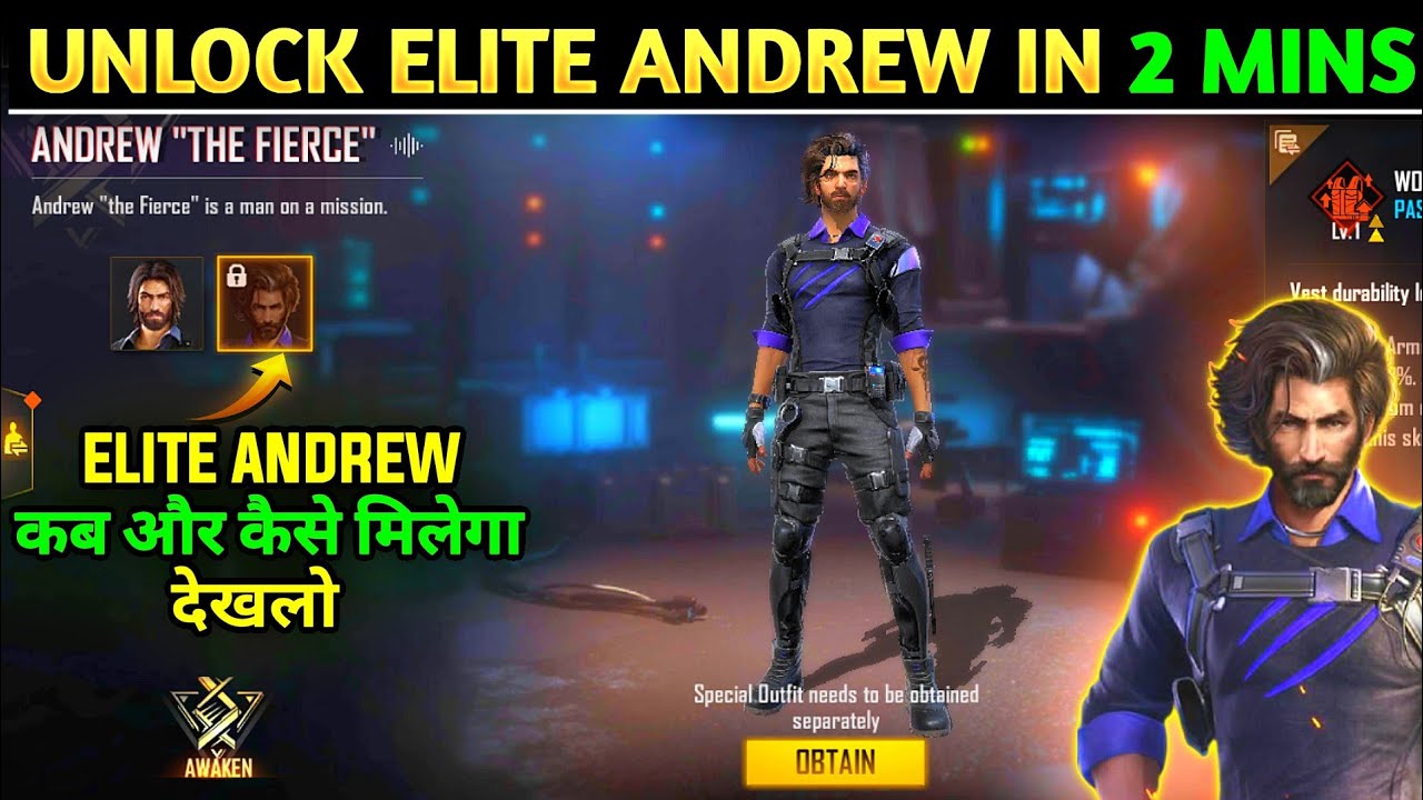 FREE FIRE ELITE ANDREW | HOW TO COMPLETE ELITE ANDREW MISSION | ELITE ...