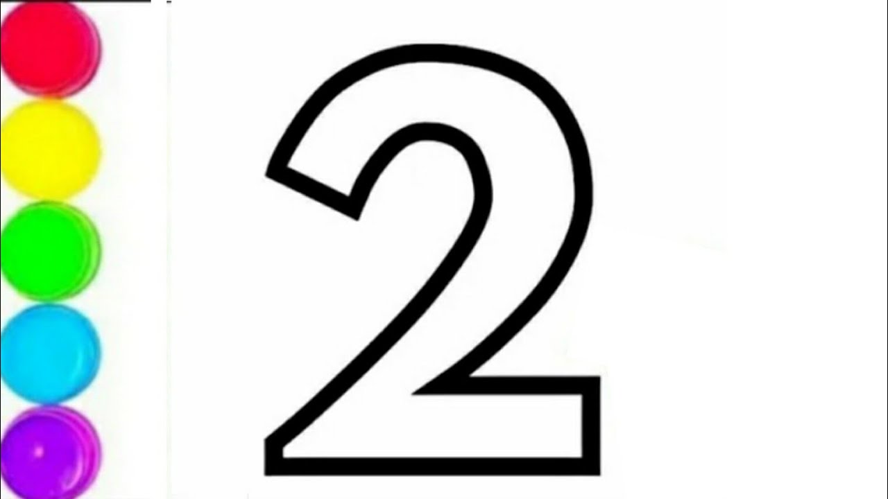 Two number drawing,painting and coloring for kids| how to draw two ...