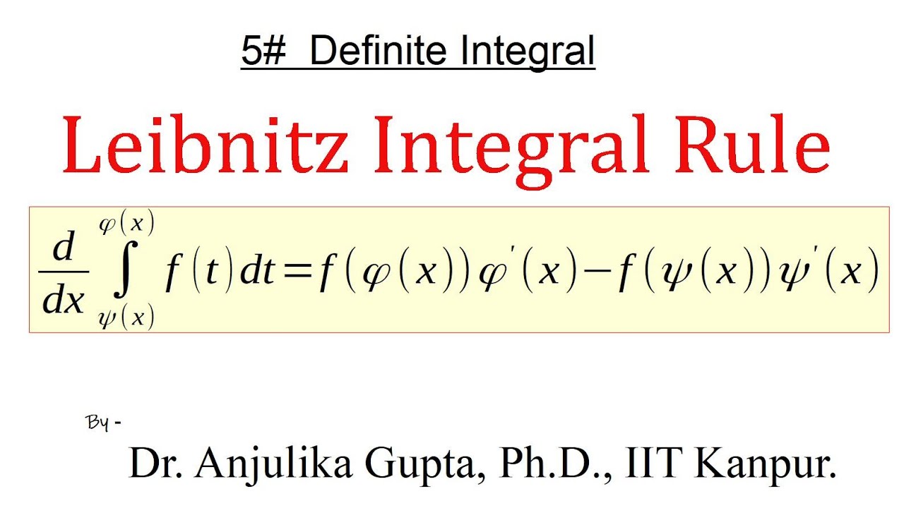 5# Definite Integral || Leibnitz Theorem || IIT JEE || Concept ...