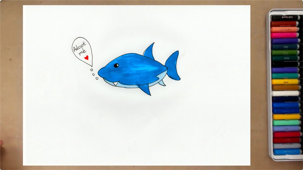 HOW TO DRAW SHARK | ROBLOX Adopt Me Pet | Primary School Kids Drawing ...