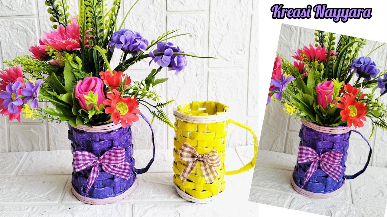 Ide Kreatif Kertas HVS Bekas || Membuat Vas Bunga Cantik Dari Kertas ...