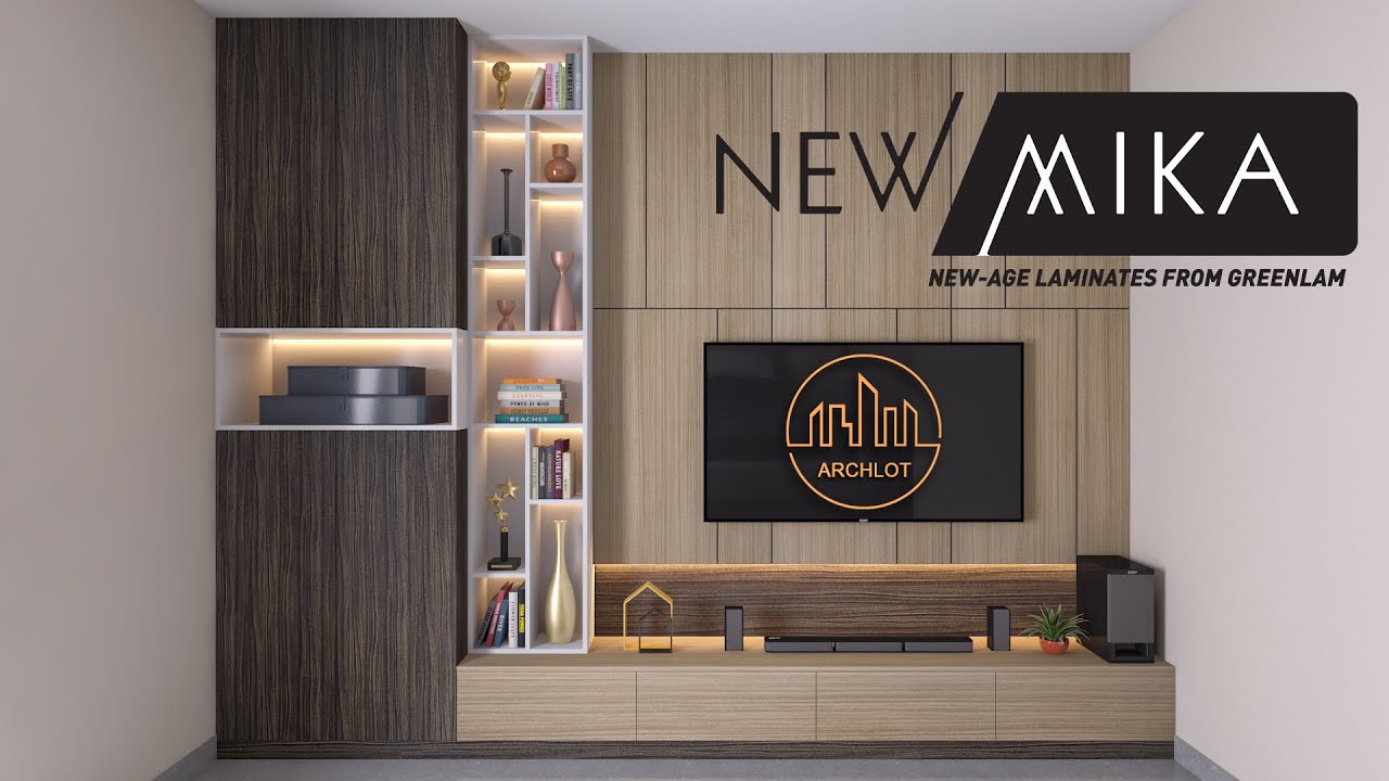 Tv Unit rendering with new mika laminates. - YouTube