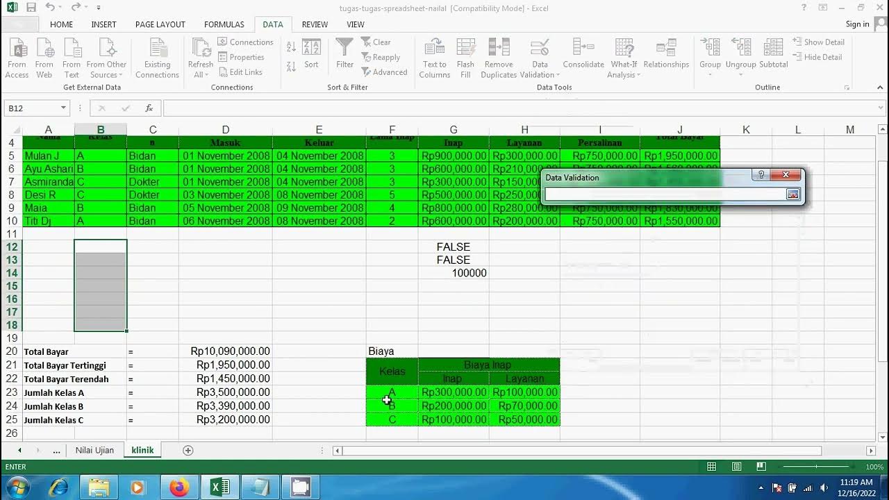 Ms. Excel - Menerapkan validasi data input - YouTube