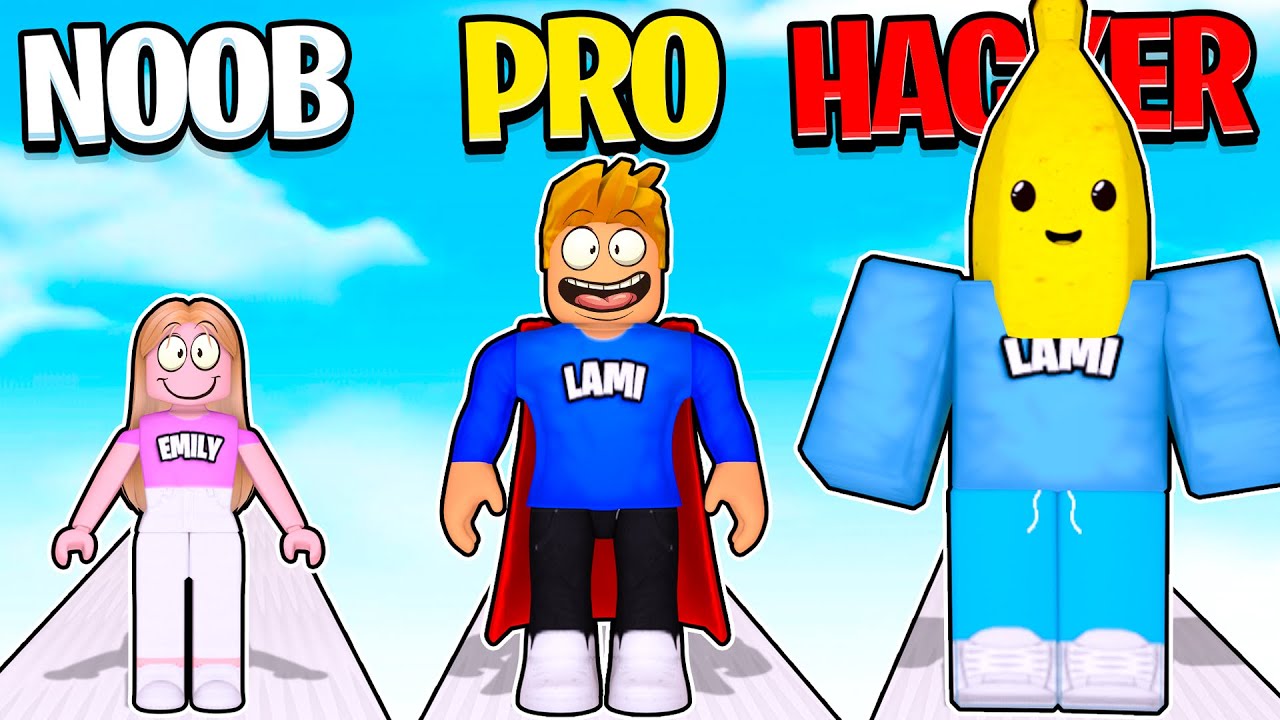 NOOB vs PRO vs HACKER in ROBLOX Tall Man Run! - YouTube