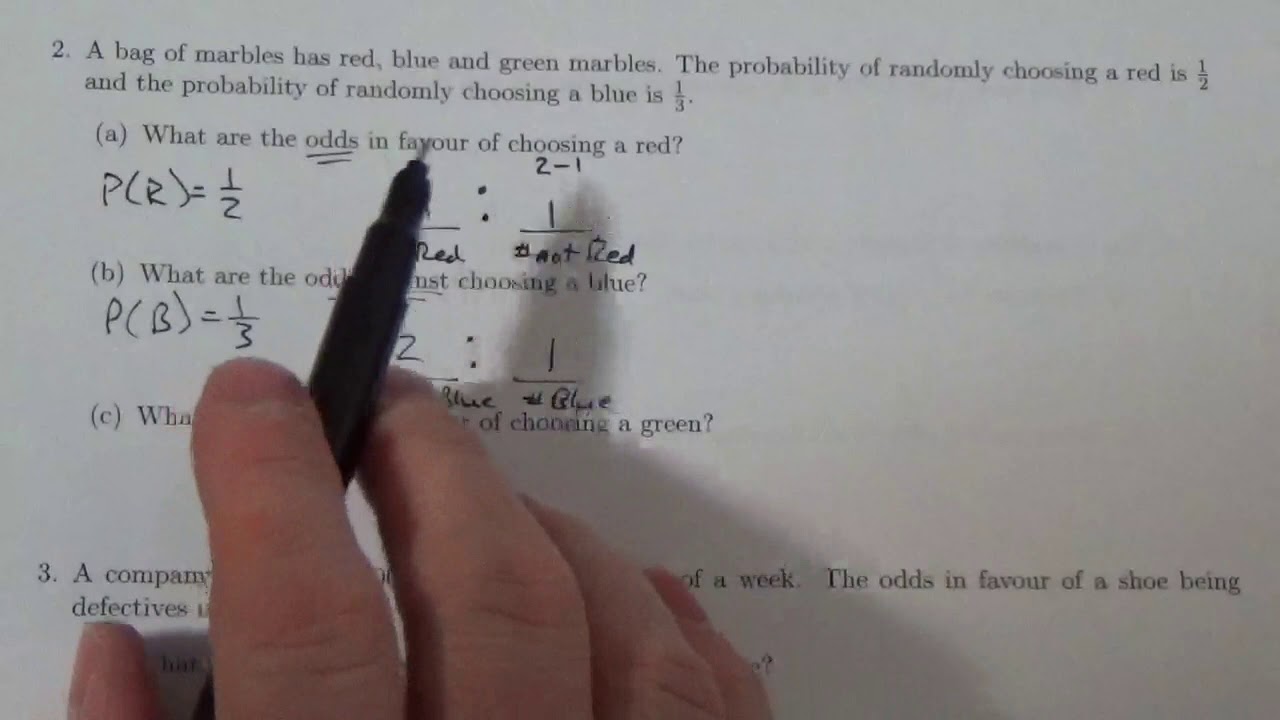 Math 30 3 Odds and Probability Lesson - YouTube
