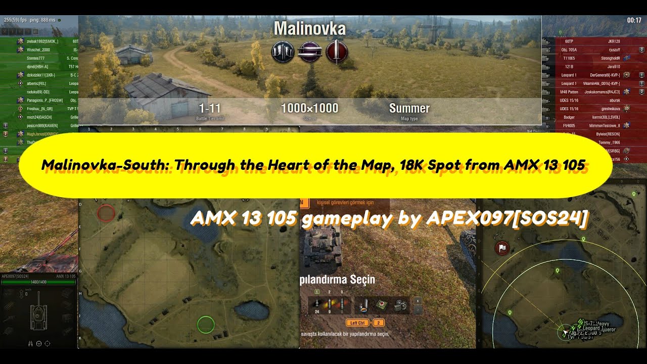 Malinovka-South: Through the Heart of the Map, 18K Spot by AMX 13 105 ...