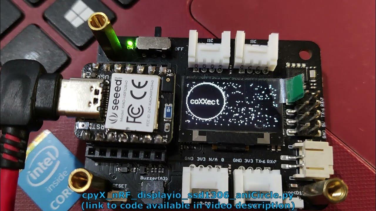 XIAO nRF52840 Sense/CircuitPython exampleson SSD1306 I2C OLED(adafruit_ssd1306/adafruit_framebuf ...