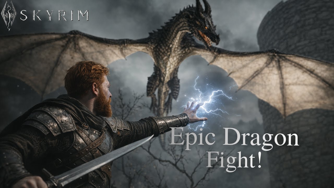 Dragon Rising: Battling Mirmulnir at the Watchtower! Skyrim Tempus ...