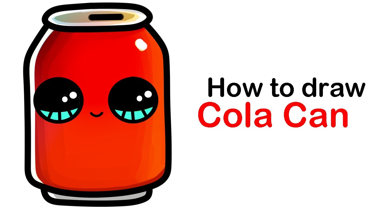 How to draw a cola can step by step easy - YouTube