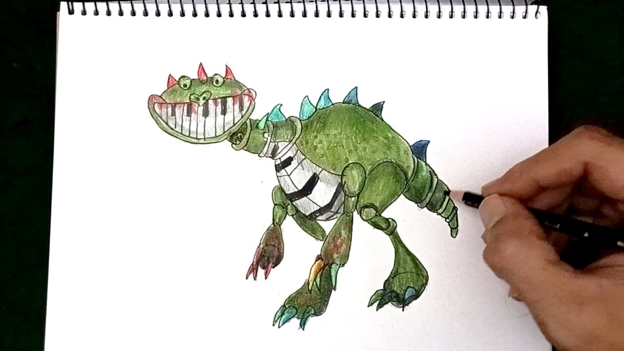 How to draw Pianosaurus /Poppy Playtime chapter 4 - YouTube