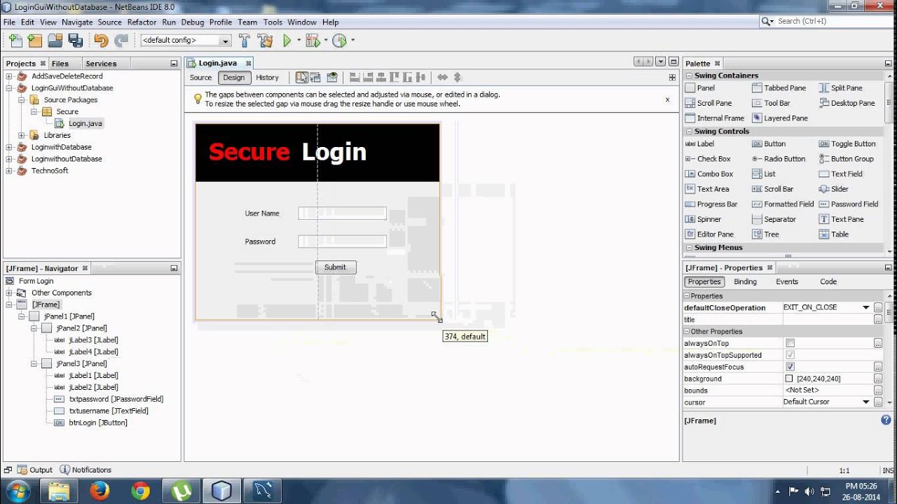Netbeans Login Form - YouTube