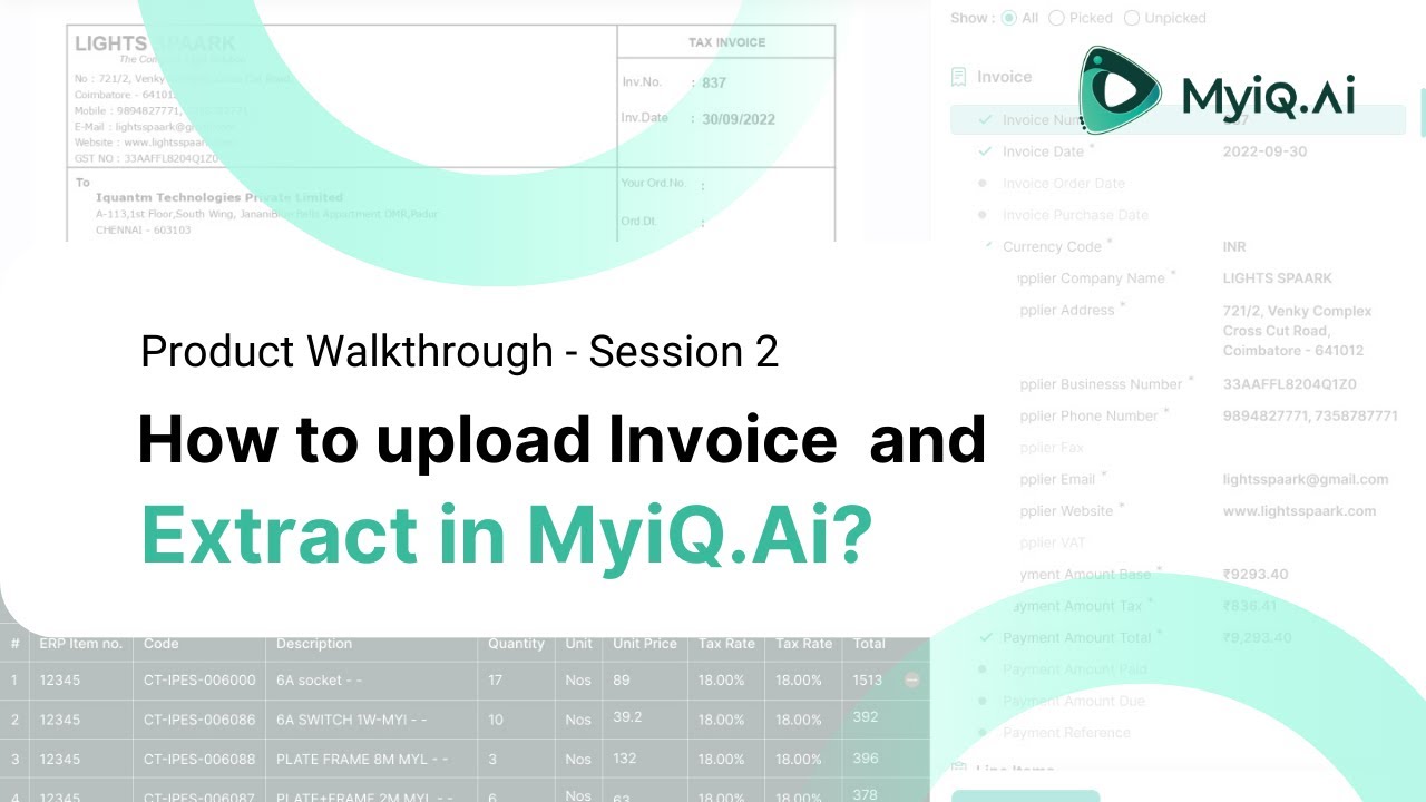 MyiQ.Ai Product Walkthrough - Invoice Upload and Extraction - YouTube