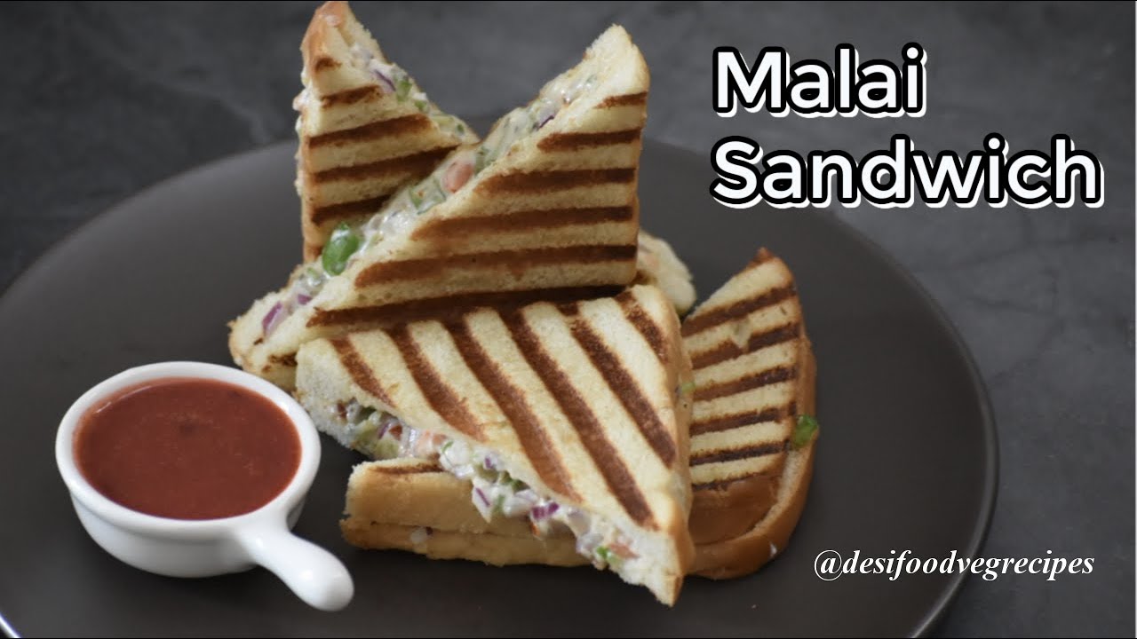 Malai bread sandwich with strawberry chutney - YouTube