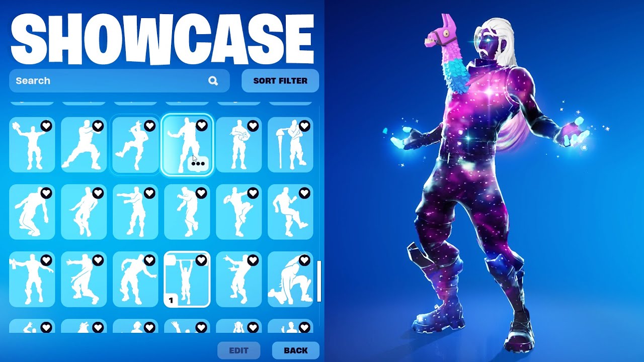 GALAXY Outfit Showcase with All Fortnite Dances & Emotes! - YouTube