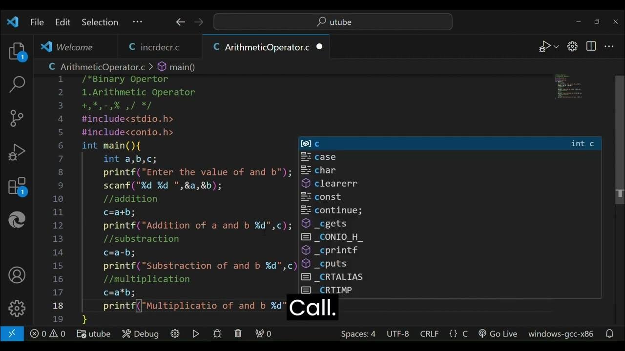 Operator in c Part 3 - YouTube
