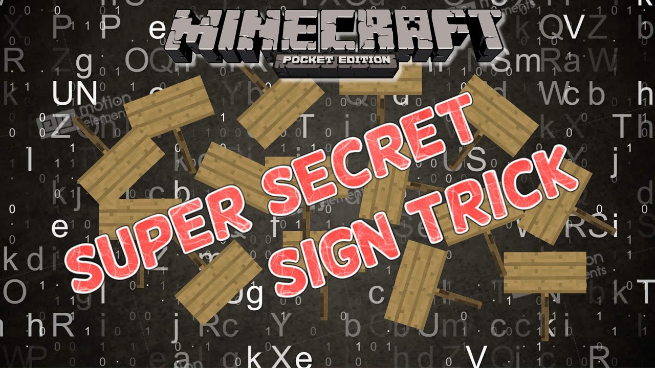 Minecraft Pocket Edition :: SUPER SECRET SIGN TRICK :: MCPE 0.17 (1.0 ...