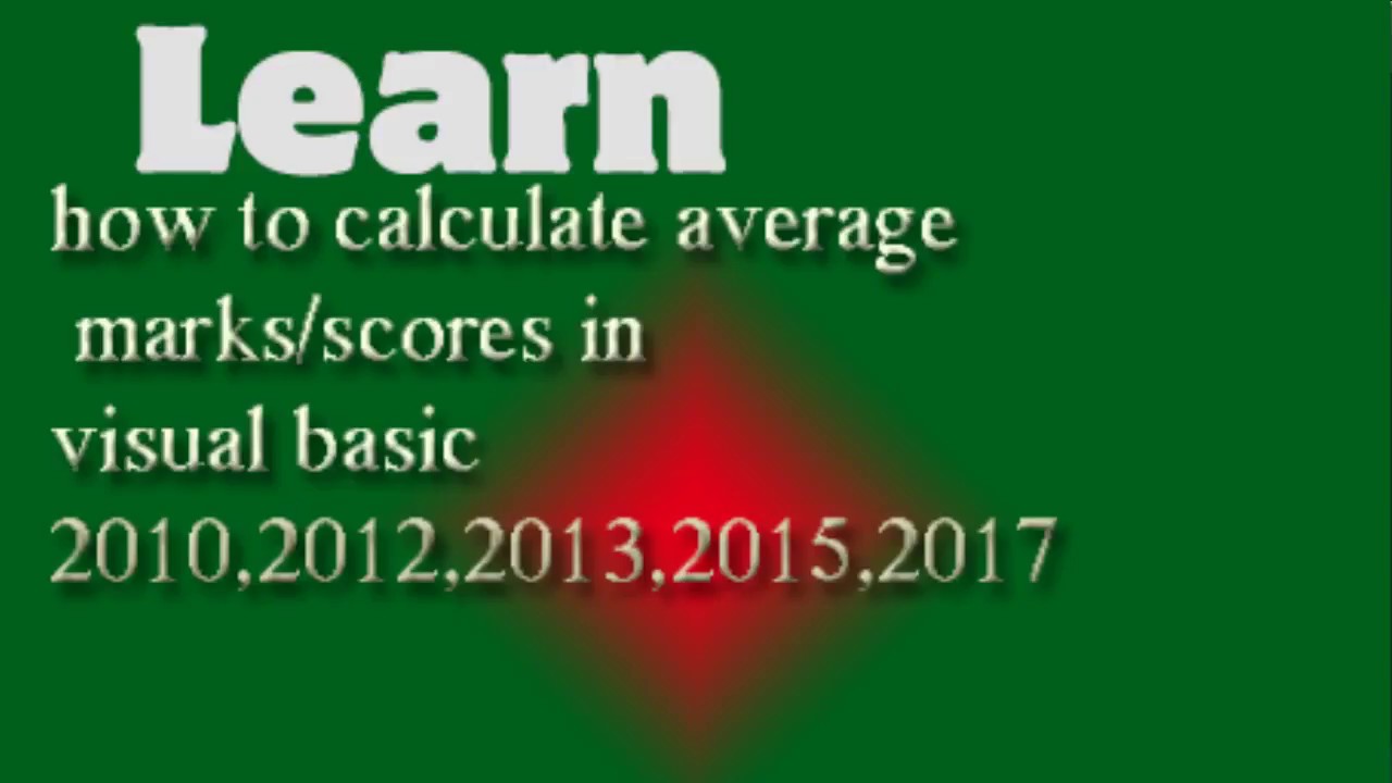 how to calculate total examination average marks in visual basic 2010 ...