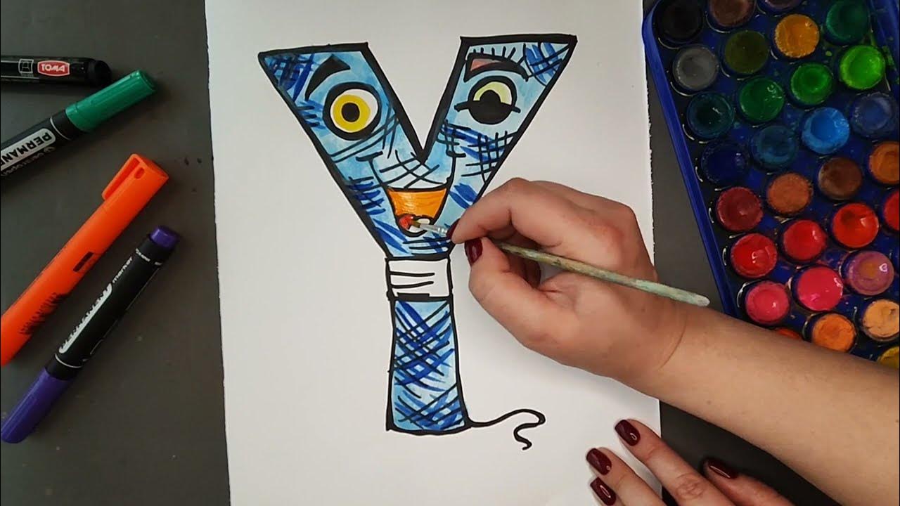 How to draw the letter "Y" just like a Yarn | Tutorial | Step By Step ...