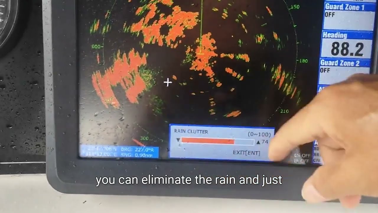 ONWA KP-1299X: Adjusting Rain Clutter - YouTube