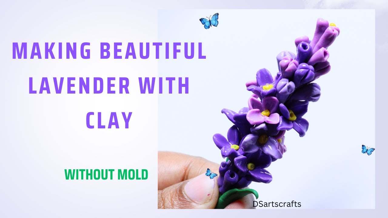 clay lavender, easy clay lavender flower, how to make clay lavender # ...