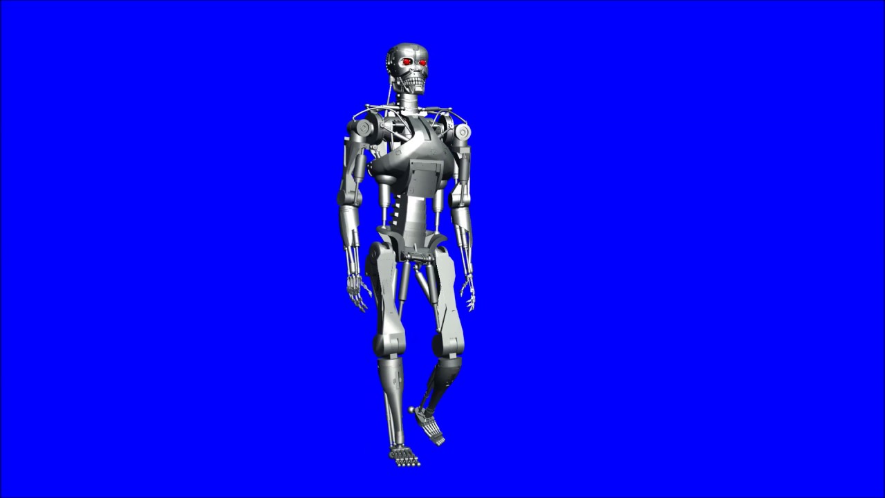 Terminator Series 800 Animated Model. (Chroma Key Version) - YouTube