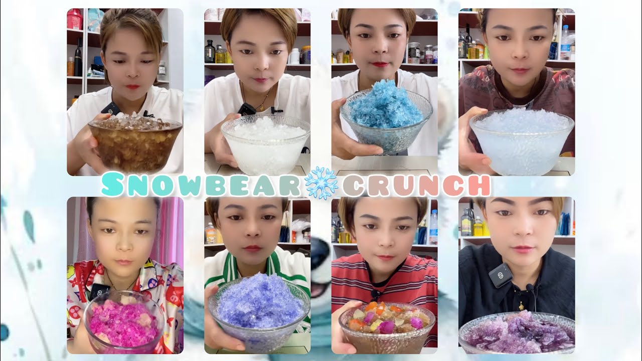 SLUSHY ICE | MELTED ICE | ICE EATING ASMR | SATISFYING CRUNCHES ️🧊🌈 ...