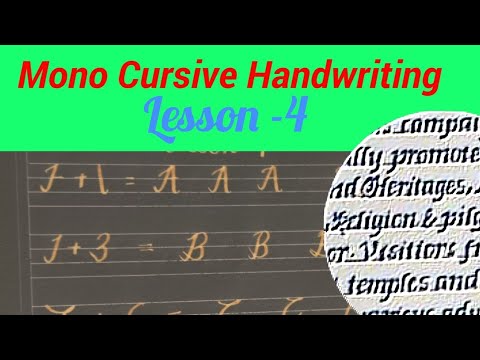 Mono Cursive Handwriting Lesson -4 #handwriting #vedanta # ...