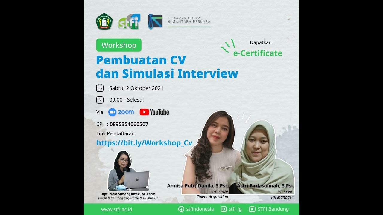 [WEBINAR] Workshop - Pembuatan CV dan Simulasi Interview | STFI Bandung - YouTube