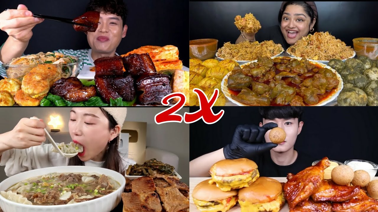 "🔥 2X Speed! Ultimate Mukbang Feast 🍖🍔 Insane Portions & Delicious Food ...
